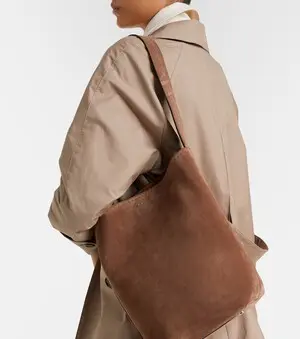 Max Mara Medium Suede Bucket Bag