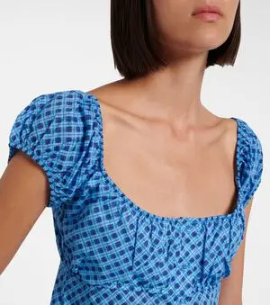 MONTCE Millie Plaid Cotton Top - Blue