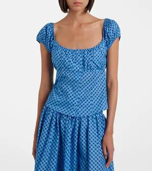 MONTCE Millie Plaid Cotton Top - Blue
