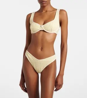 MONTCE Polly Gingham Bikini Bottoms - Yellow