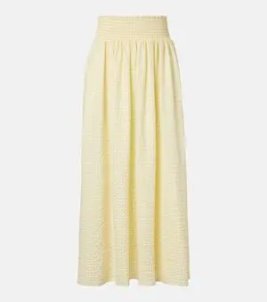 MONTCE Maxi Skirt With Gingham Checks - Yellow