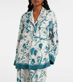 Erdem Floral Silk Pajama Shirt