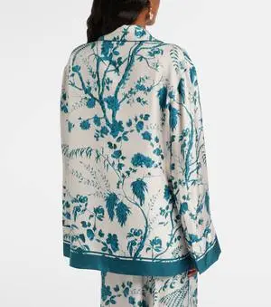 Erdem Floral Silk Pajama Shirt