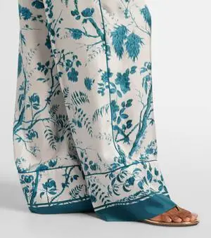 Erdem Floral Silk Pajama Pants