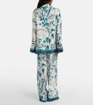 Erdem Floral Silk Pajama Pants