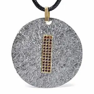 GERMAN KABIRSKI Gold Plated Silver Pendant With Garnet - Gold/red/silver