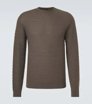 Giorgio Armani Virgin Wool Crewneck Sweater - Brown