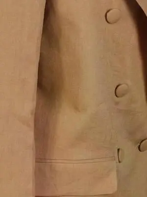 ACTUALEE Double-breasted Linen Jacket