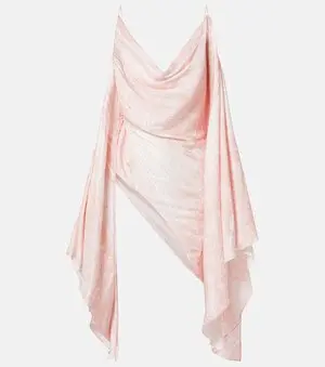 Balmain Printed Asymmetrical Top - Pink
