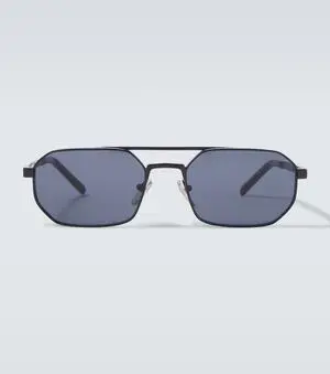 Prada Engraved Rectangular Sunglasses - Black