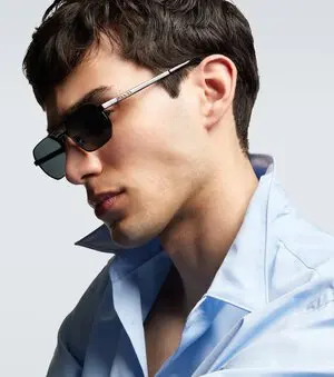 Prada Engraved Rectangular Sunglasses