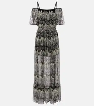 Rabanne Embellished Off-shoulder Gown - Black