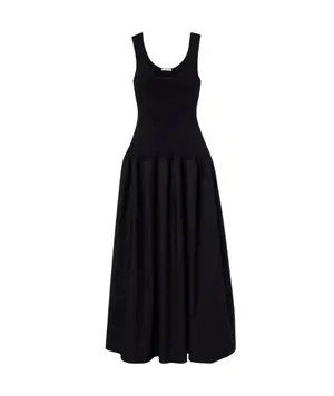 FFORME Marina Cotton And Silk Maxi Dress - Black