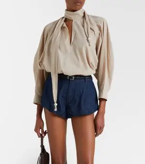 FRAME The Shell Denim Shorts - Blue