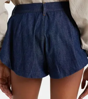 FRAME The Shell Denim Shorts - Blue