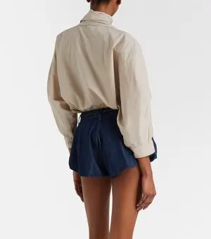 FRAME The Shell Denim Shorts - Blue