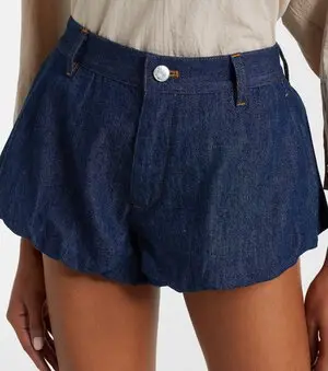 FRAME The Shell Denim Shorts - Blue