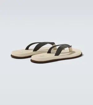Brunello Cucinelli Suede Thong Sandals - Grey