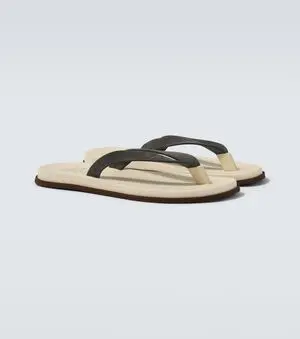 Brunello Cucinelli Suede Thong Sandals - Grey