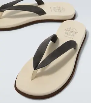 Brunello Cucinelli Suede Thong Sandals