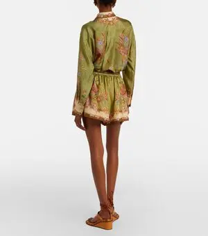 Zimmermann Indra Printed Silk Shorts - Multicoloured
