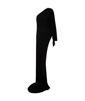 Gucci Asymmetric Jersey Maxi Dress - Black