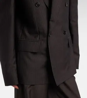 Gucci Pinstripe Wool And Mohair Double-breasted Blazer