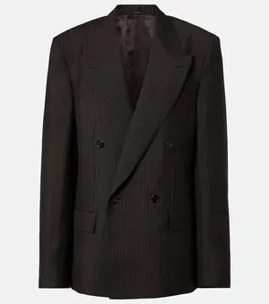 Gucci Pinstripe Wool Blazer - Brown