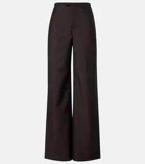 Gucci Pinstriped Wool And Mohair Wide-leg Pants - Brown
