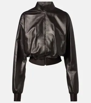Gucci Gucci Leather Bomber Jacket Black