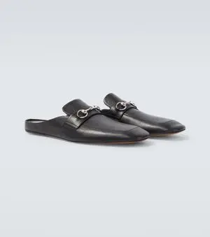 Gucci Horsebit Leather Mules - Black