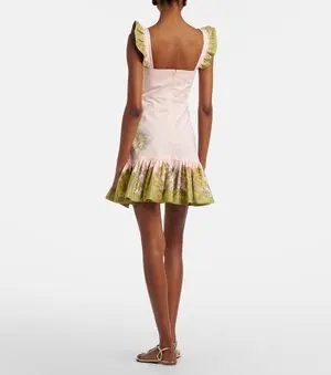 La DoubleJ Gingerbread Printed Cotton-blend Mini Dress