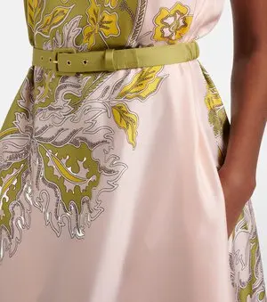La DoubleJ Roy" Floral One-shoulder Silk Twill Maxi Dress - Pink