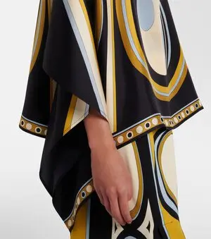 La DoubleJ Printed Silk Twill Foulard Top - Black