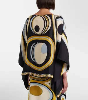 La DoubleJ Printed Silk Twill Foulard Top - Black