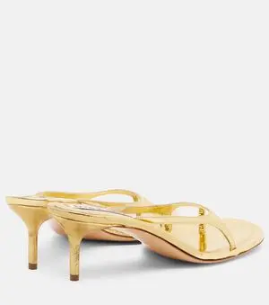 Acne Studios Metallic Leather Thong Sandals - Gold