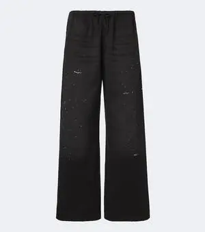 Acne Studios Cotton Twill Wide-leg Pants - Black