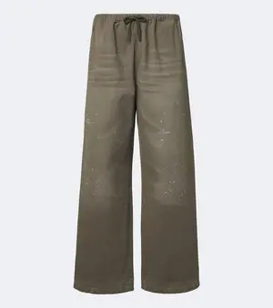 Acne Studios Cotton Twill Wide-leg Pants - Green