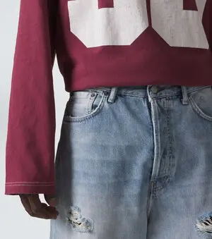 Acne Studios Distressed Denim Bermuda Shorts