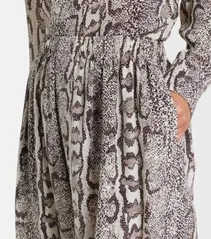 Balenciaga Snake-print Silk Palazzo Pants - Beige