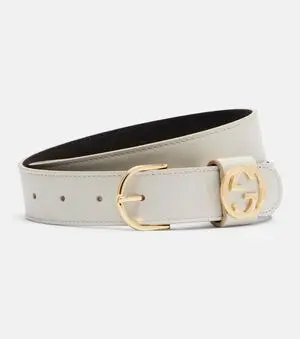 Gucci Interlocking G Leather Belt - White