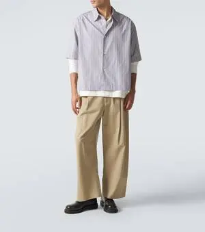 Studio Nicholson Sorte Cotton Wide-leg Pants - Beige