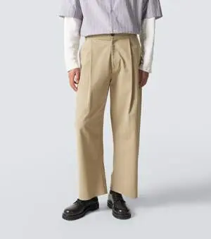 Studio Nicholson Sorte Cotton Wide-leg Pants - Beige