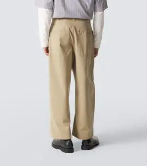 Studio Nicholson Sorte Cotton Wide-leg Pants - Beige