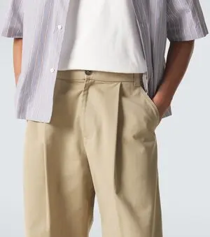 Studio Nicholson Sorte Cotton Wide-leg Pants - Beige