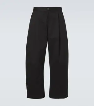 Studio Nicholson Sorte Cotton Wide-leg Pants - Black