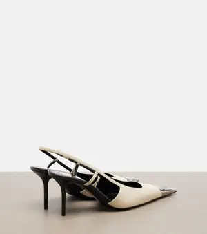 Saint Laurent Jeanne Slingback Pumps - Beige