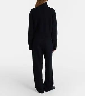 Extreme Cashmere N°320 Rush Cashmere-blend Wide-leg Pants - Black