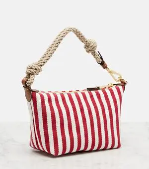 Miu Miu Striped Canvas Top-handle Bag