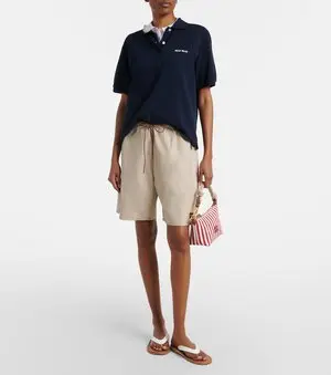 Miu Miu Striped Canvas Top-handle Bag